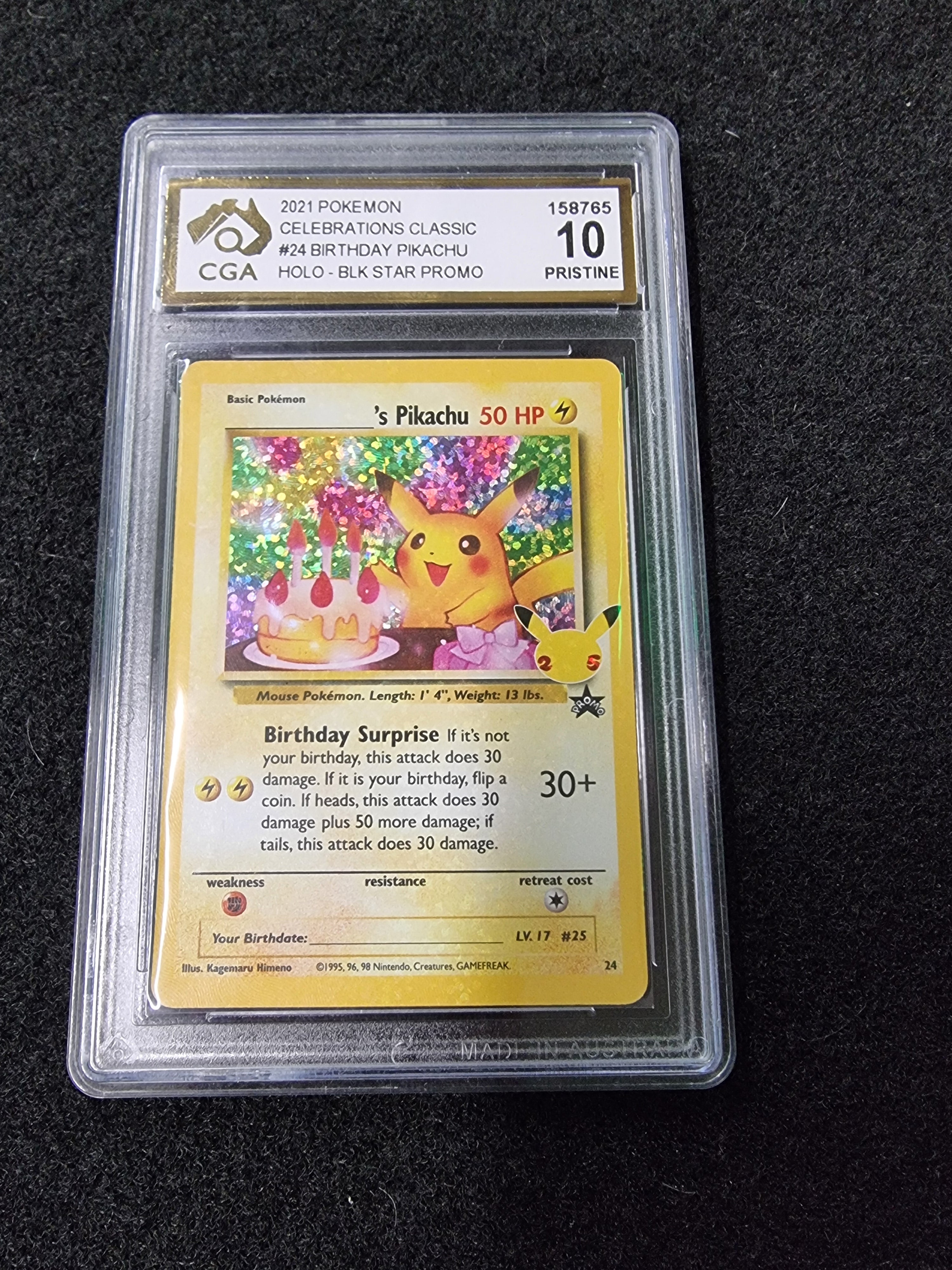 2021 Pokemon TCG Celebrations Classic Coll, Birthday Pikachu Holo #24 ...