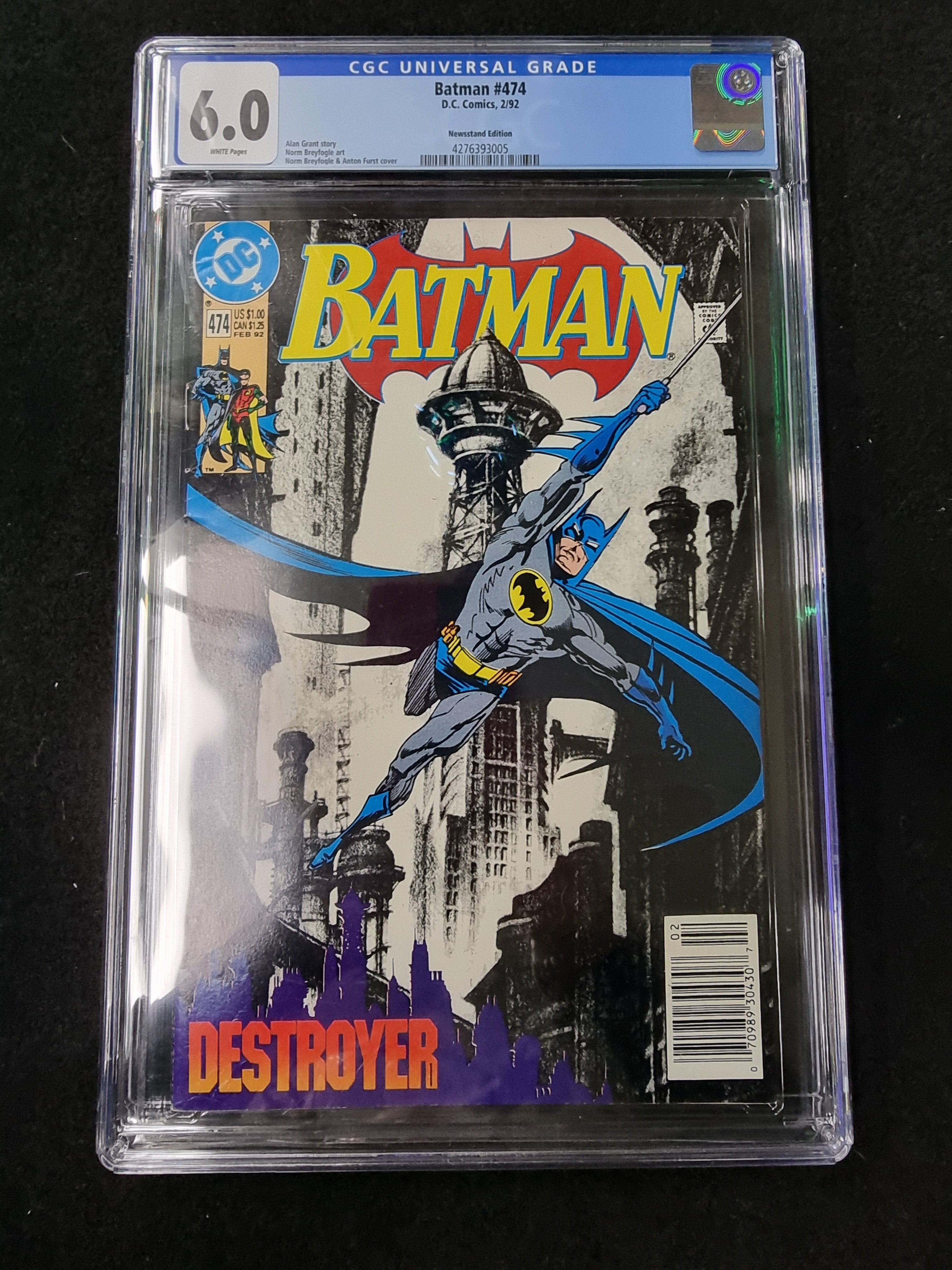 Batman #474 CGC 6.0 ( DC 1992) Bronze Age - White Pages - Norm Brefogl ...