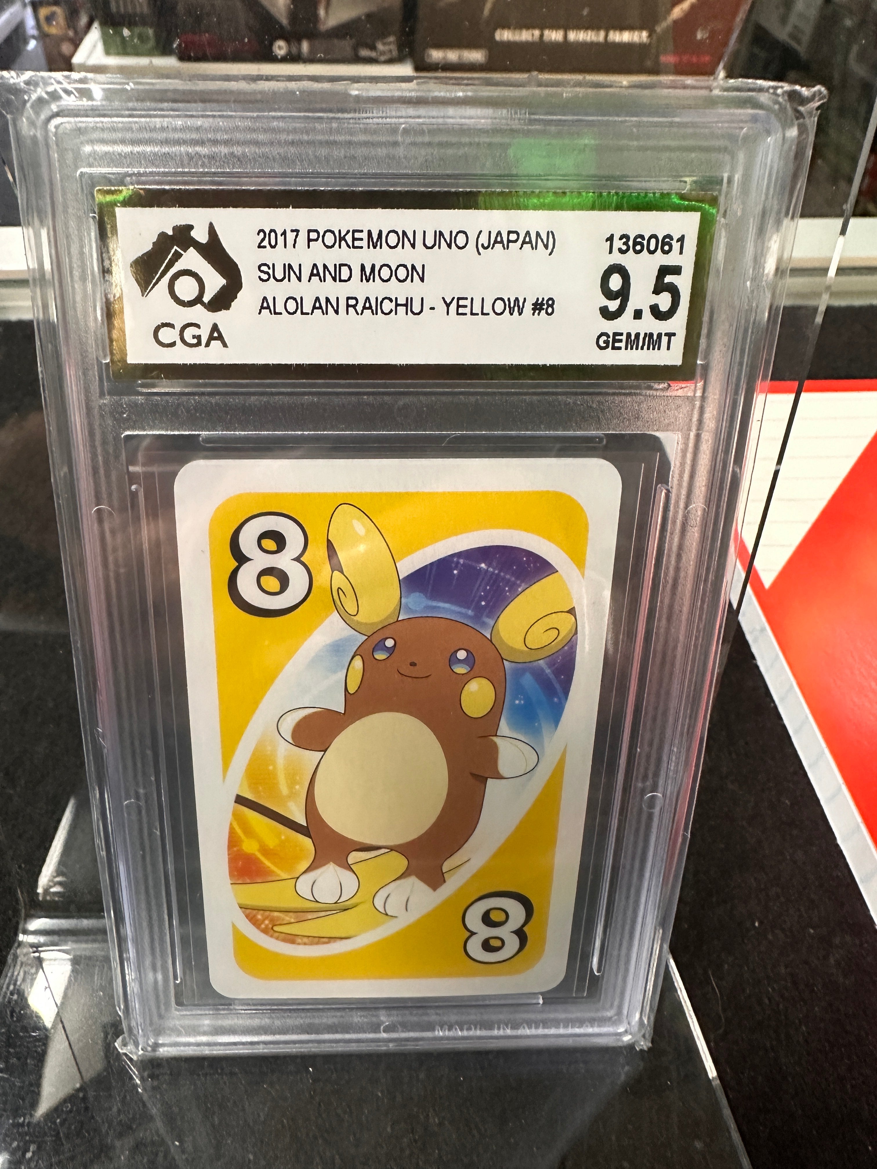 2017 Pokemon Uno (Japan Sun & Moon Alolan Raichu Yellow #8 9.5GEM/MT ...