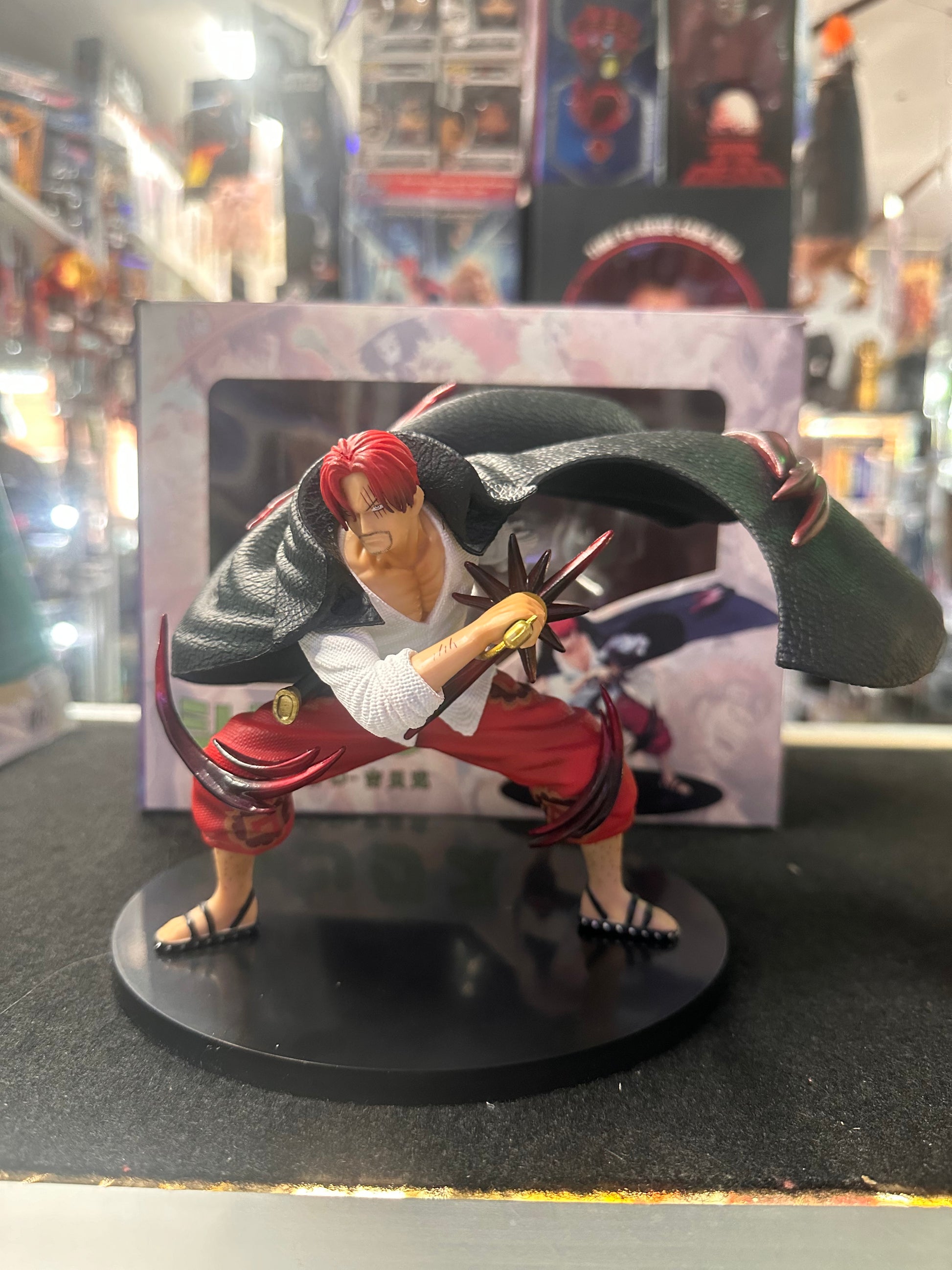 20cm One Piece Shanks Anime Figure Yonko 4 Emperors Red Hair Action Fi ...