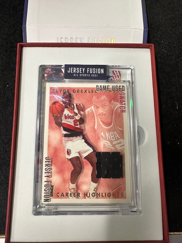 JERSEY FUSION ALL SPORTS 2021 EDITION SPORTS CARDS CLYDE DREXLER JF-CD ...