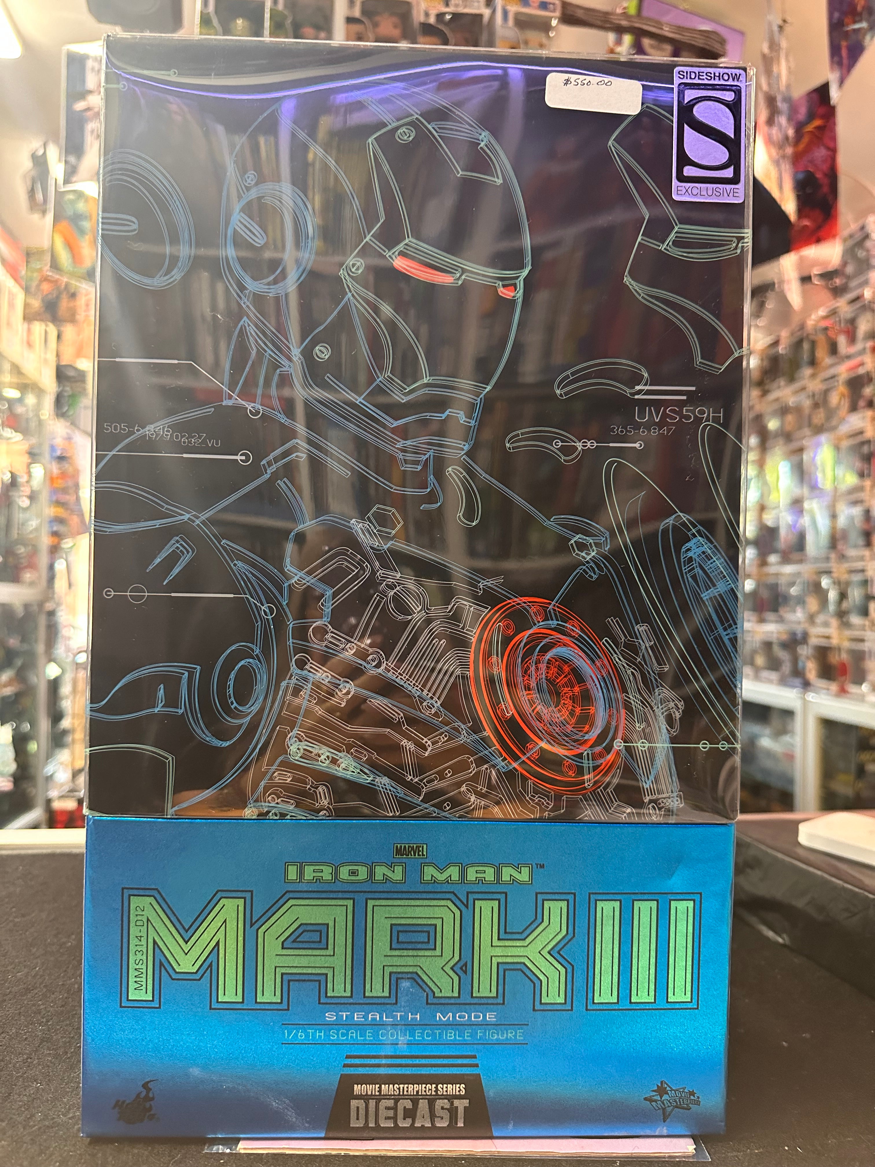 HOT TOYS MARVEL IRON MAN MARK 111 DIECAST SIDESHOW EXCLUSIVE STEALTH M ...
