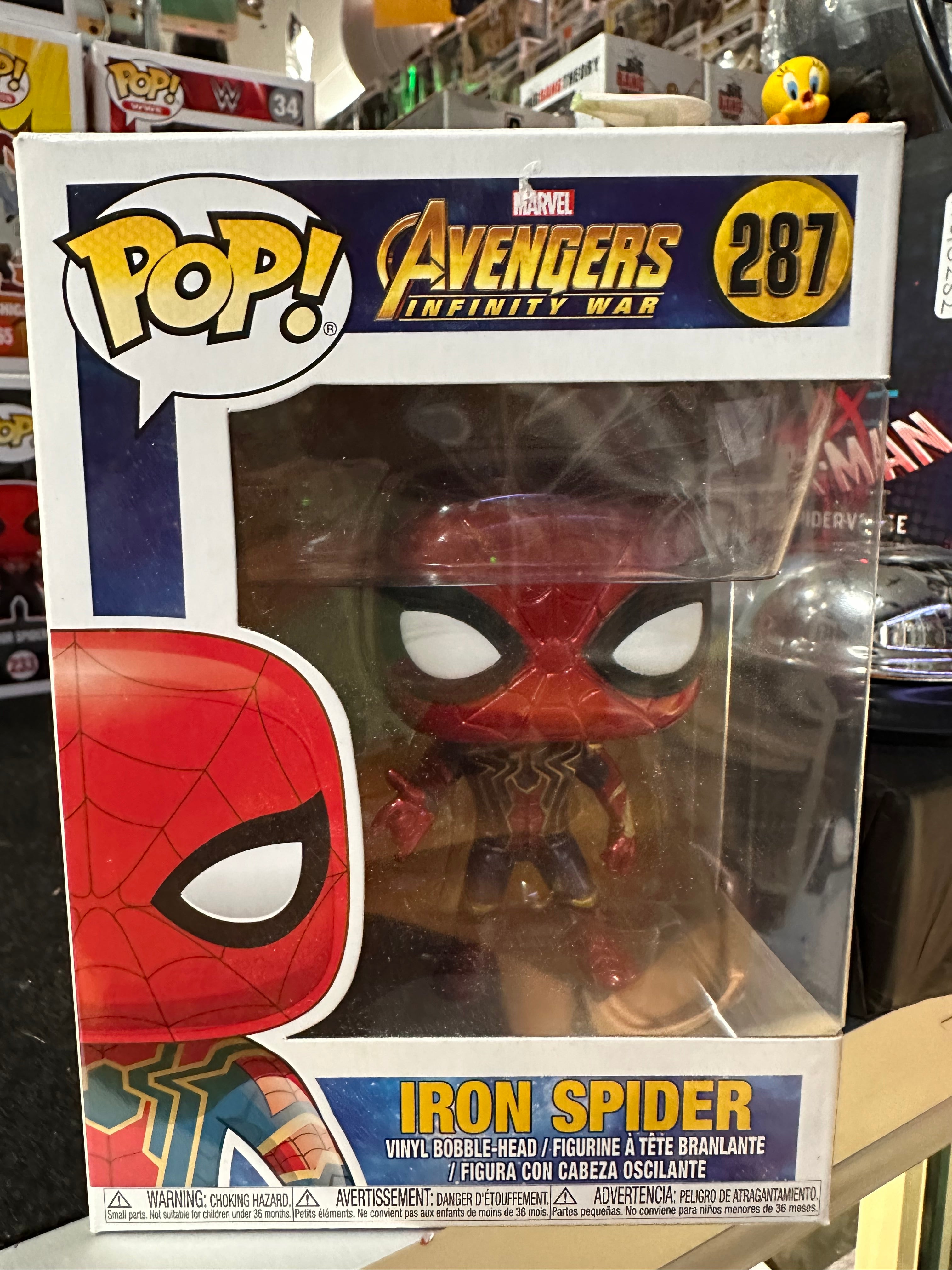 FUNKO POP MARVEL SPIDER-MAN IRON SPIDER #287 – Captain Comics and ...
