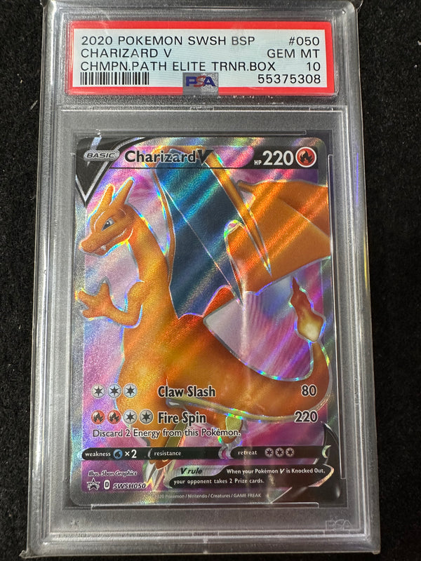 POKEMON 2020 SWSH BSP CHARIZARD V CHMPN.PATH ELITE TRNR.BOX GEM MT 10 ...