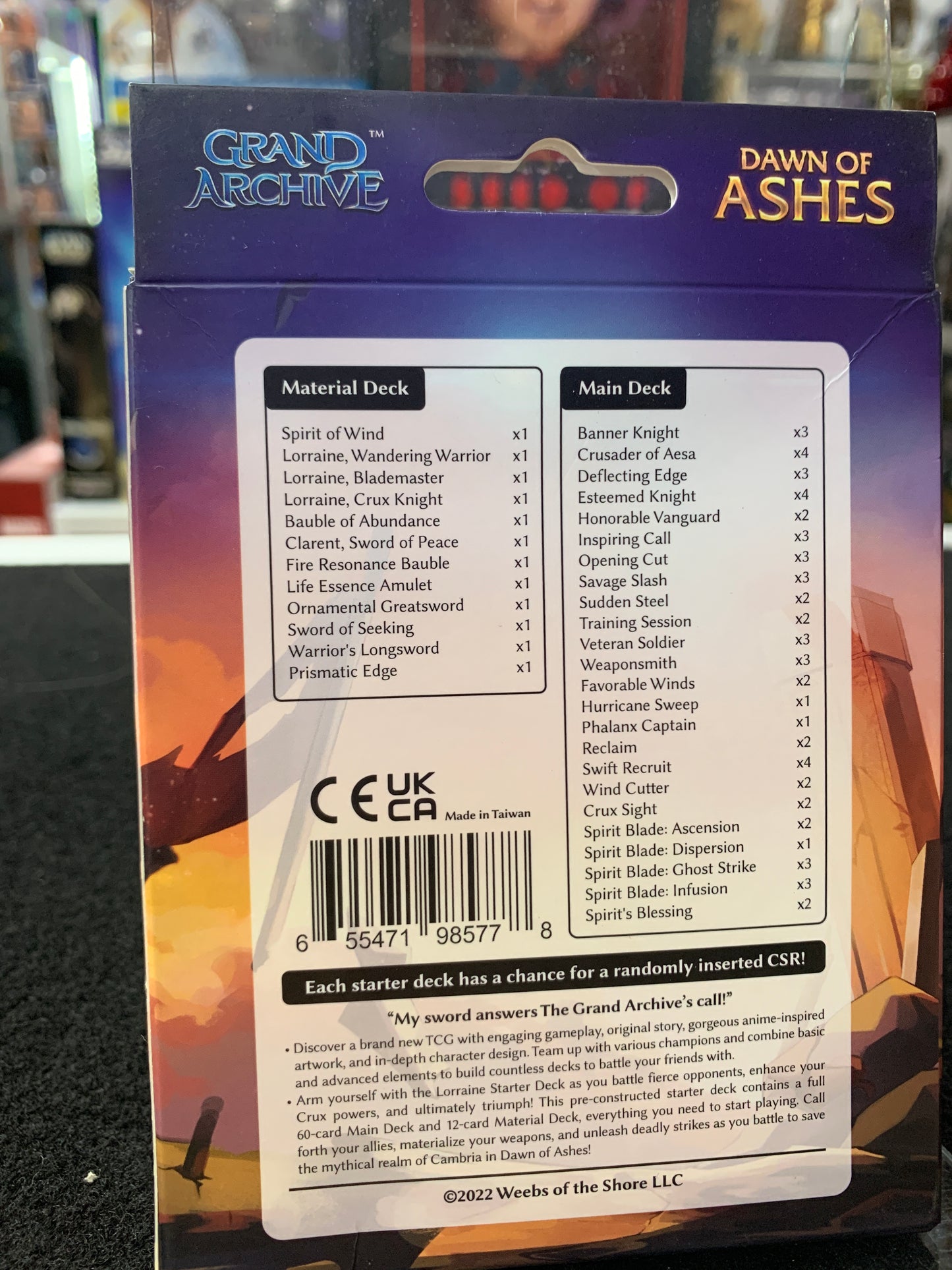Dawn of ashes grand archive Lorraine starter deck – Captain Comics and ...
