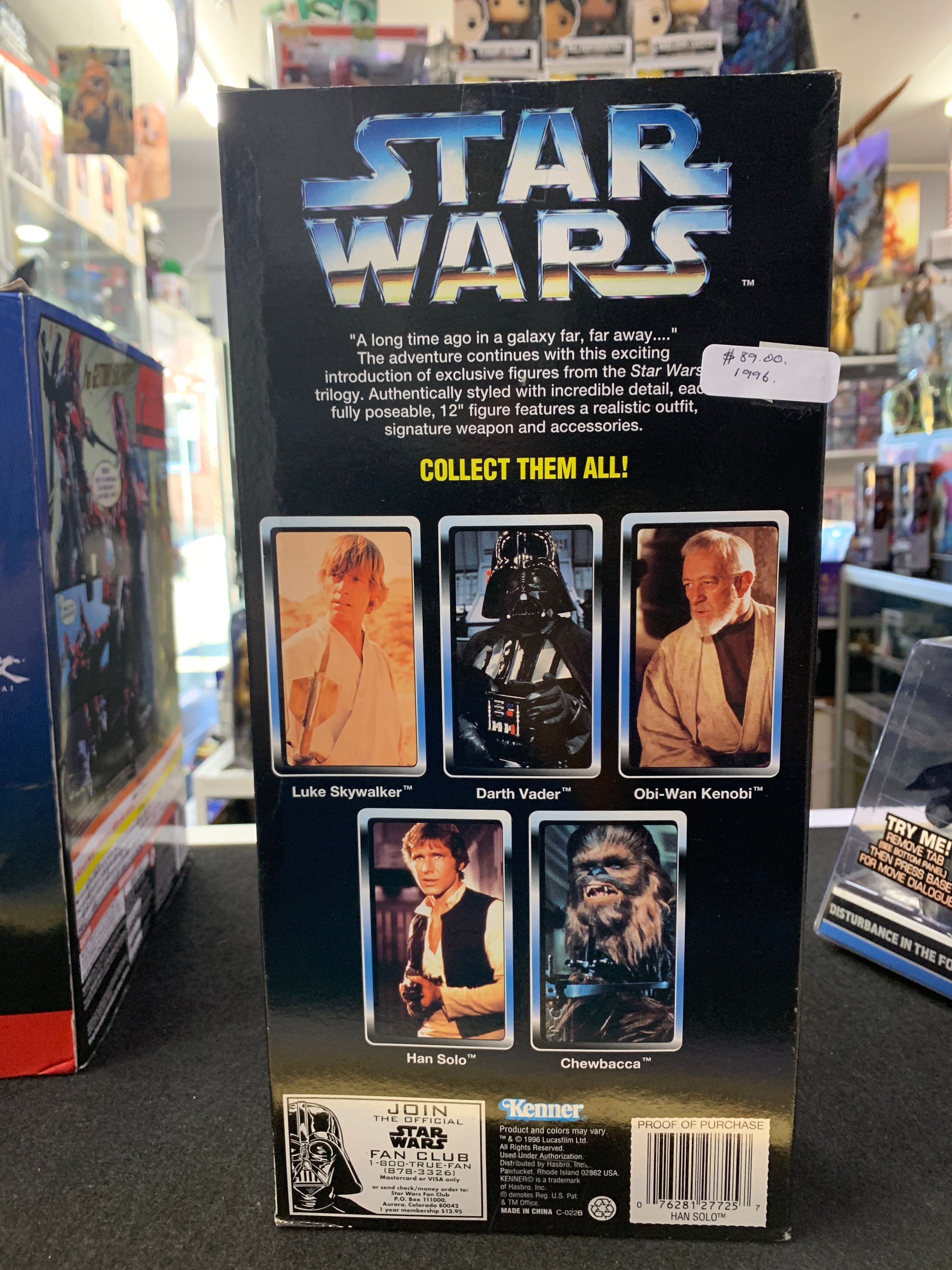 Star wars collector series han solo 1996 store