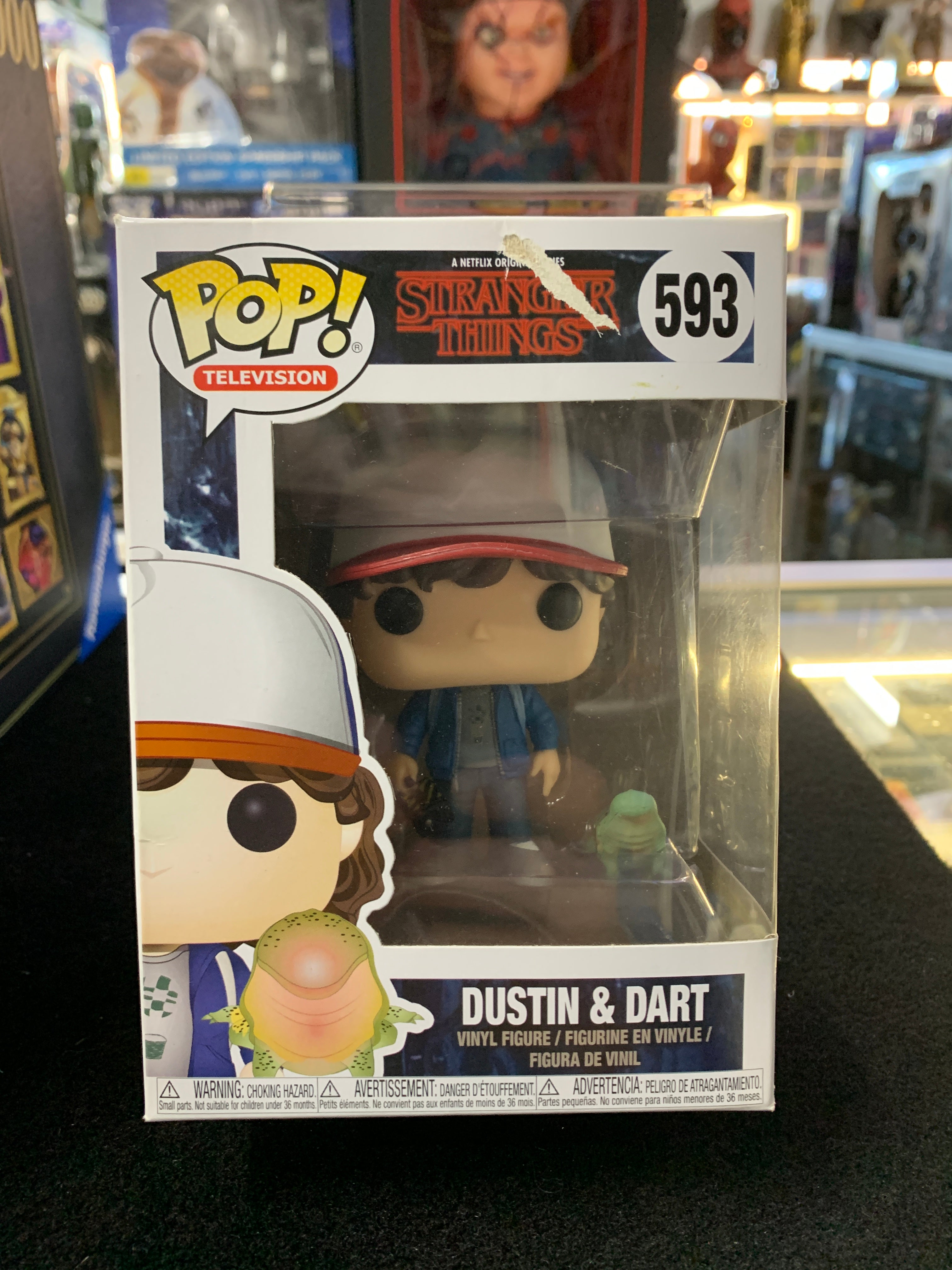 Pop funko stranger things 593 Dustin and Dart damage box as per pictur ...