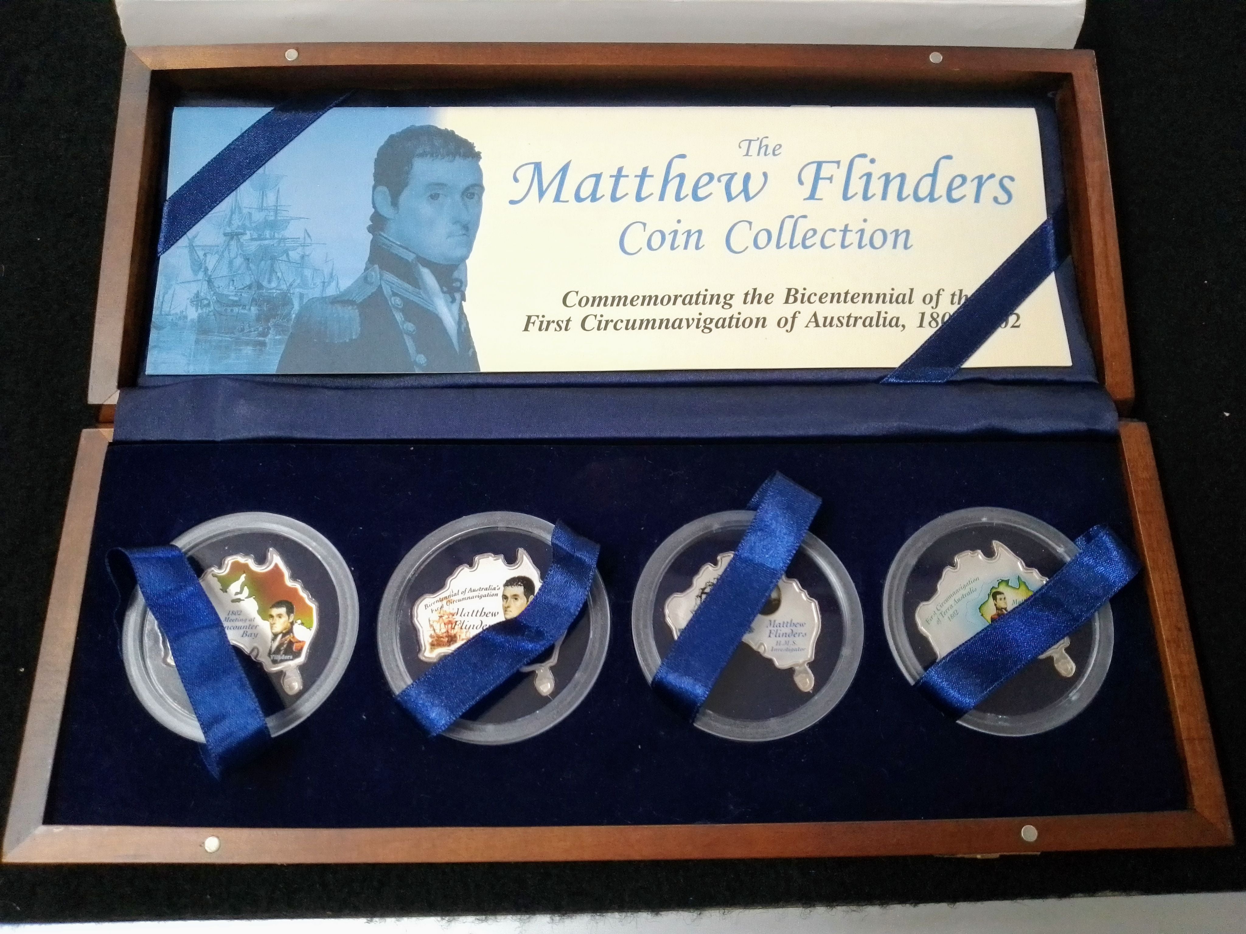 The Matthew Flinders Coin Collection Set Of Four .999 Silver 1oz Coins ...
